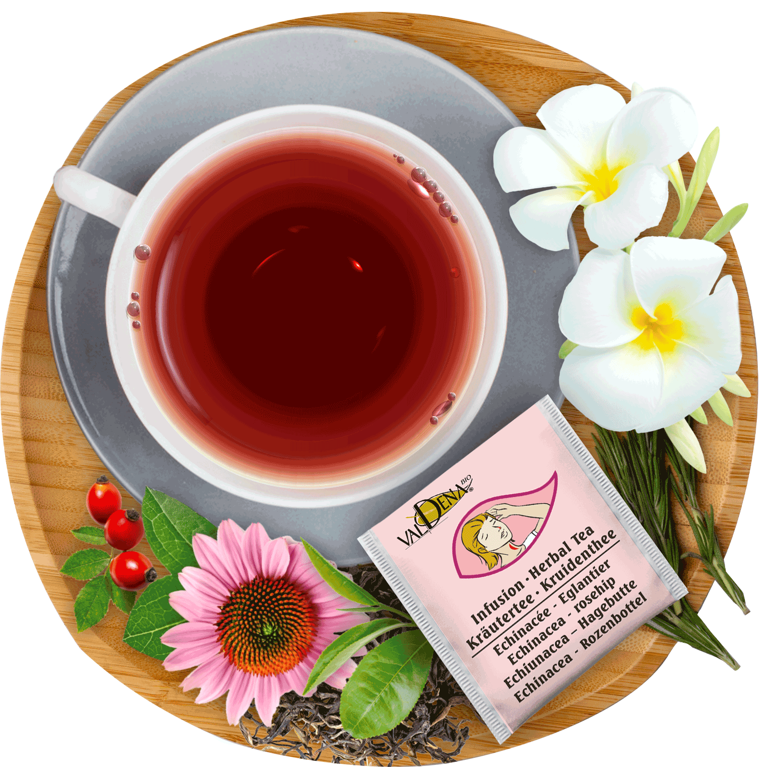 Herbal tea for cold, flu and cough with Echinacea (immune support tea ...